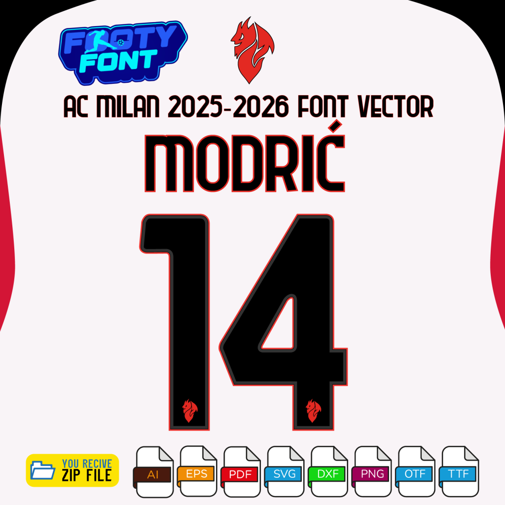AC Milan Font Serie A 2025-2026 (Home & Away) | footyfont