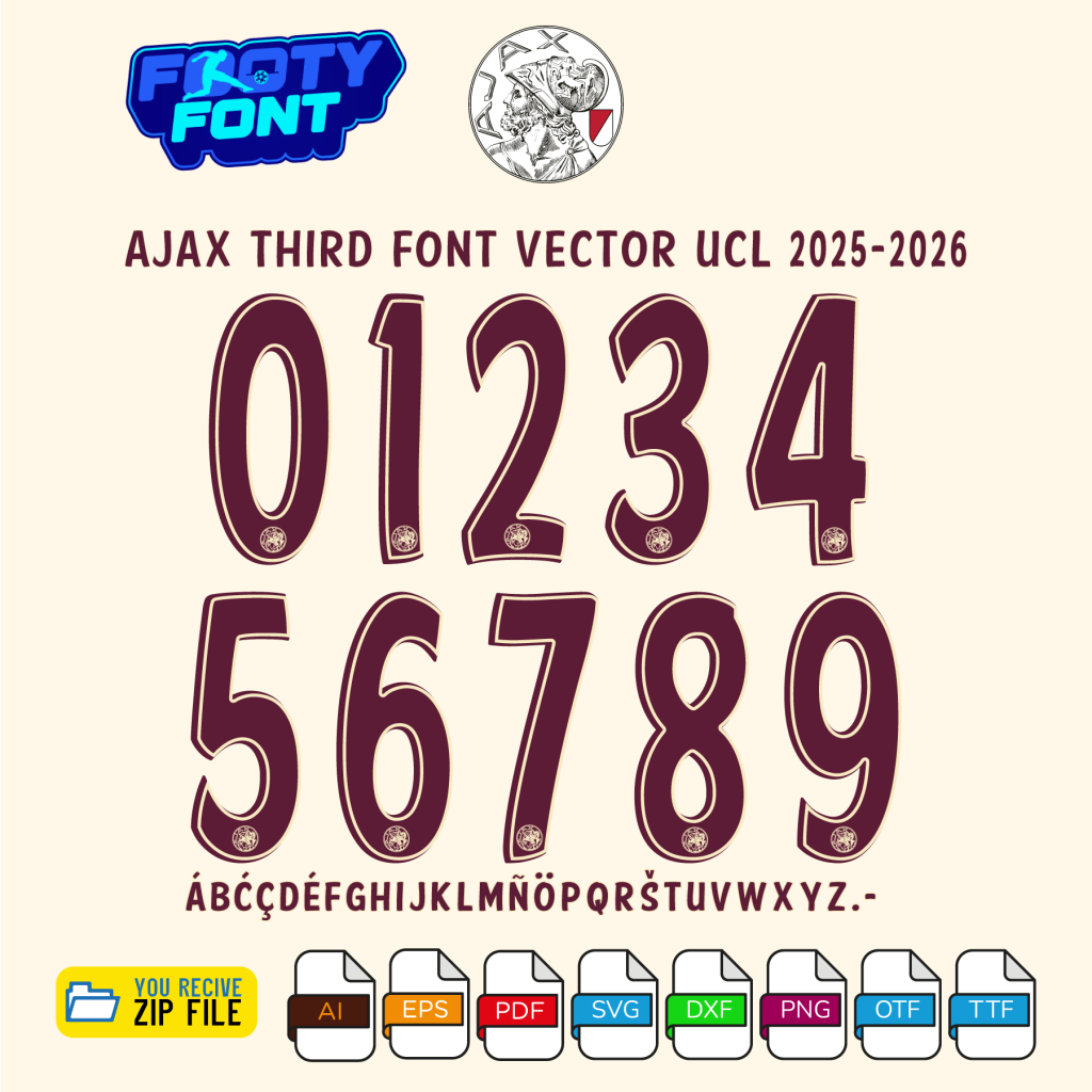 Manchester United Font UCL 2025-2026 Home kits away - Third | footyfont