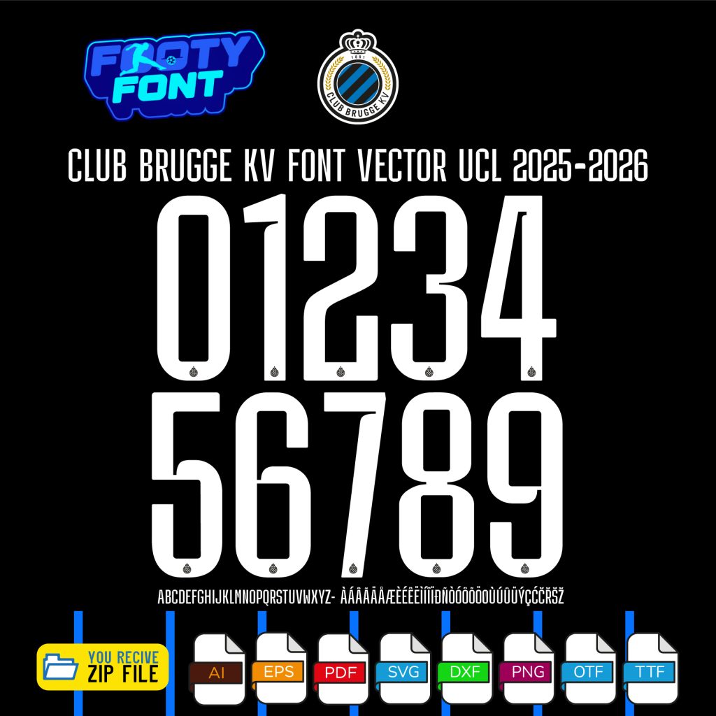 Club Brugge UCL font 2025-2026 | footyfont