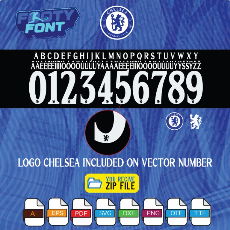 Chelsea Font 2025-2026 Home kit - away - Third Kit | footyfont
