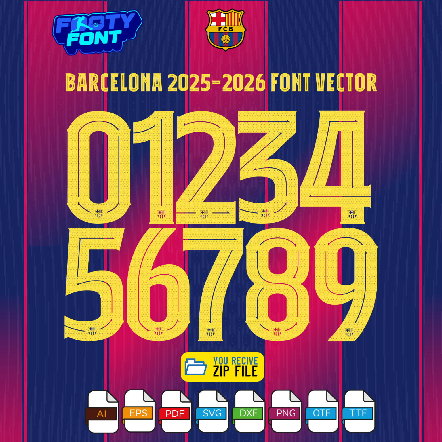 FC Barcelona Font UCL 2025-2026 Home Kit | footyfont