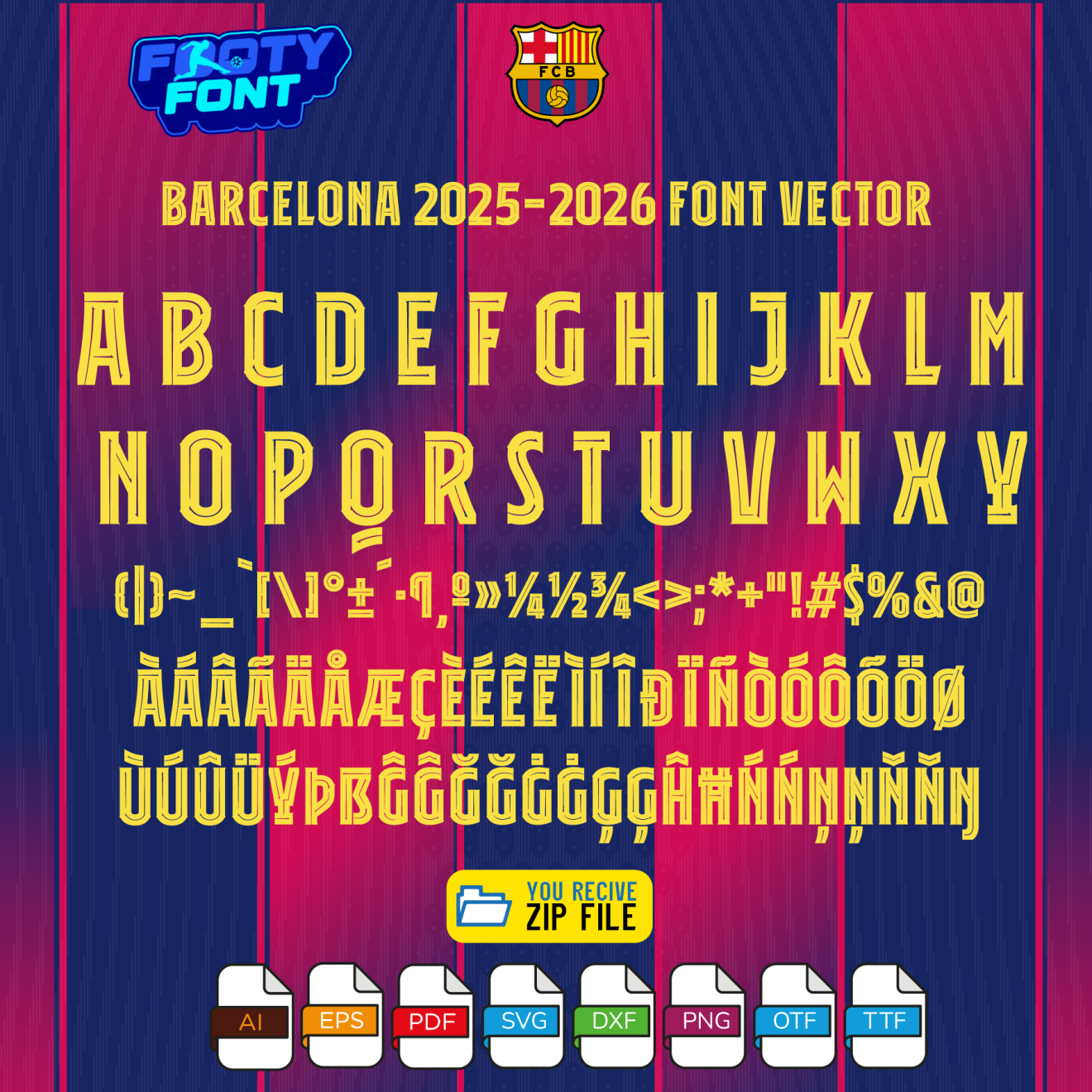 FC Barcelona Font UCL 2025-2026 Home Kit | footyfont