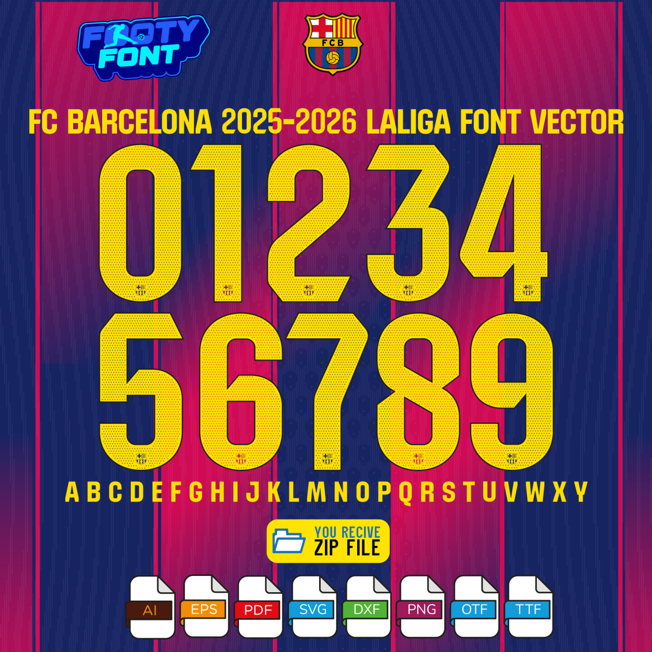 FC Barcelona Font UCL 2025-2026 Home Kit | footyfont