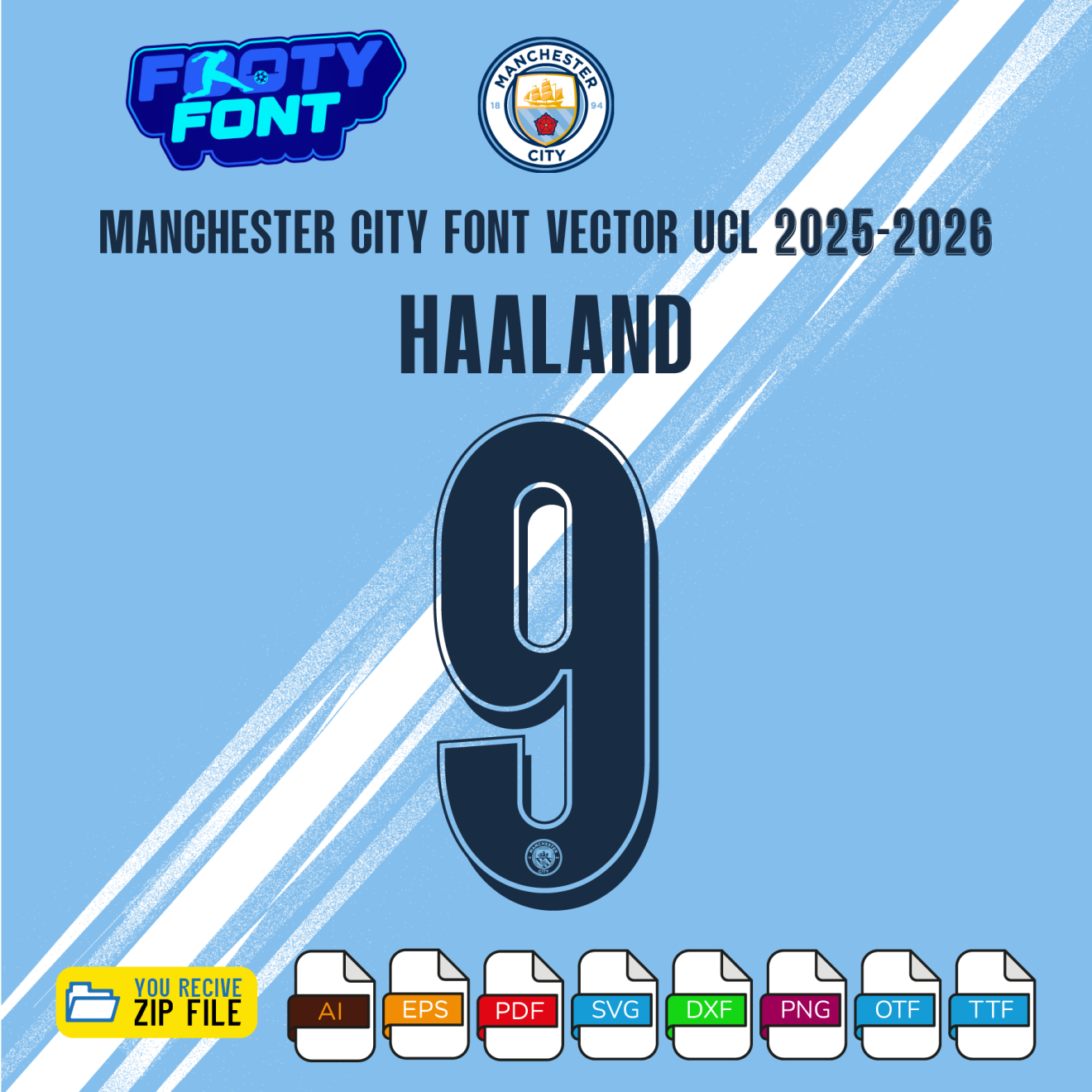 Manchester City Font UCL 2025-2026 Home kit | footyfont