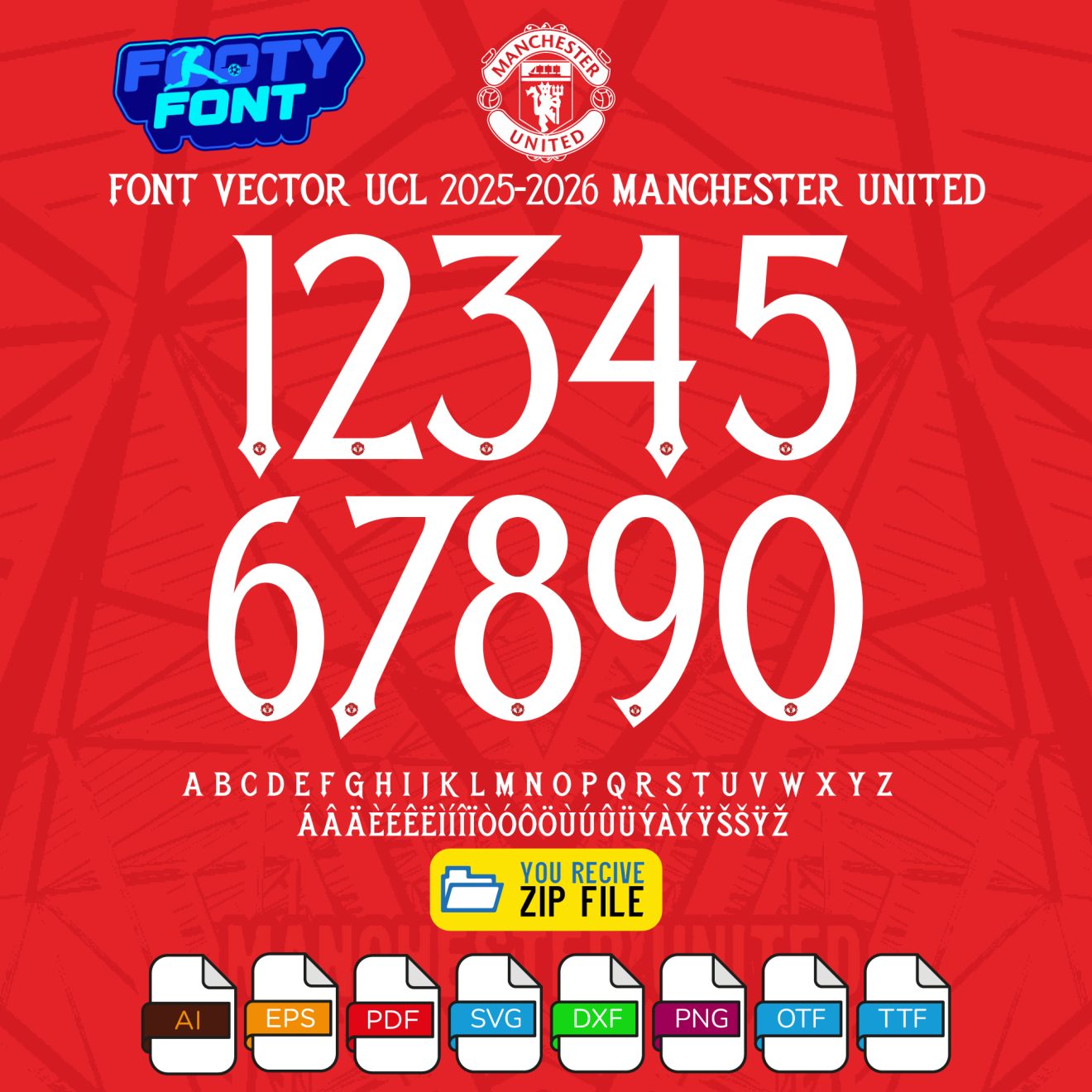 Manchester United Font UCL 2025-2026 Home kits away - Third | footyfont