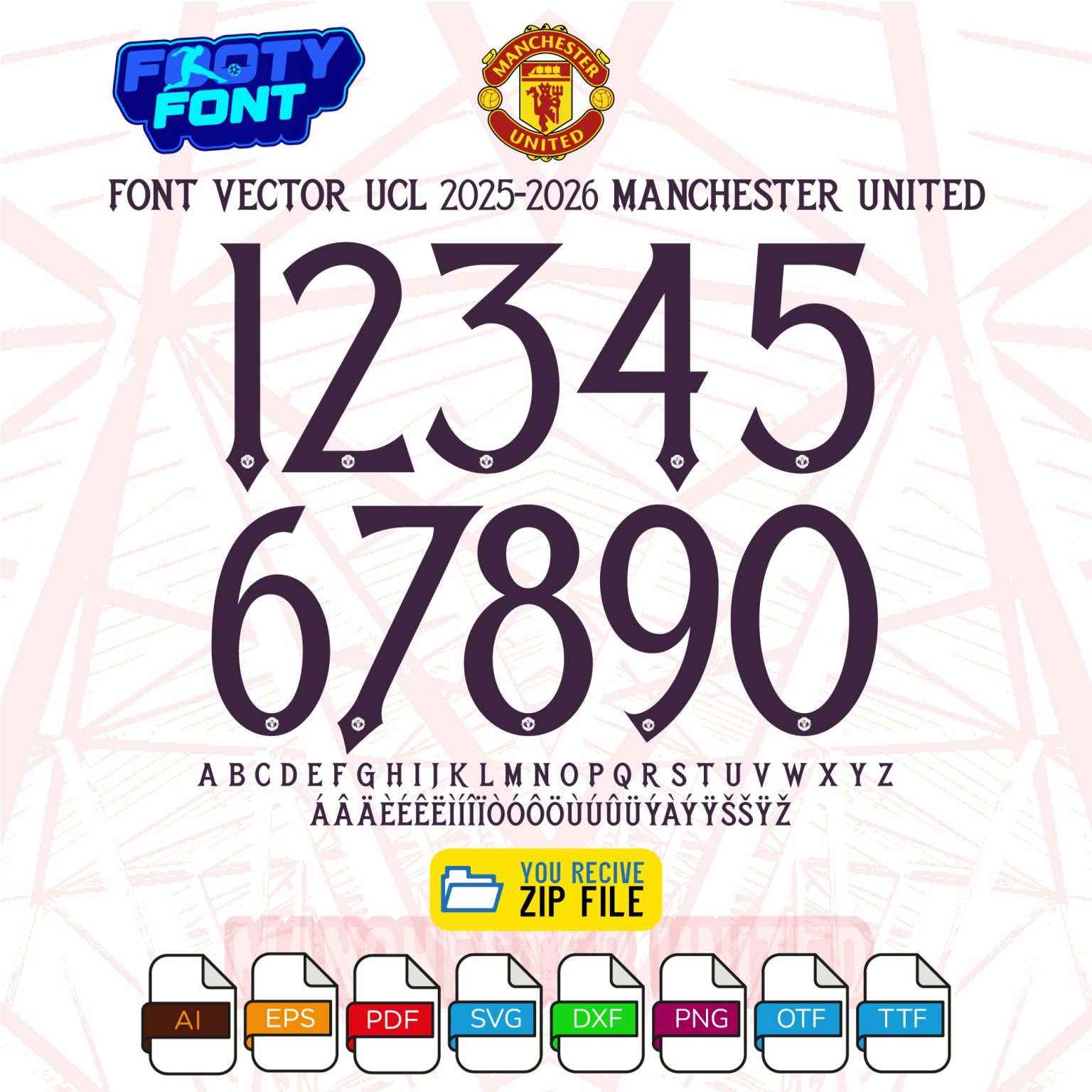 Manchester United Font UCL 2025-2026 Home kits away - Third | footyfont