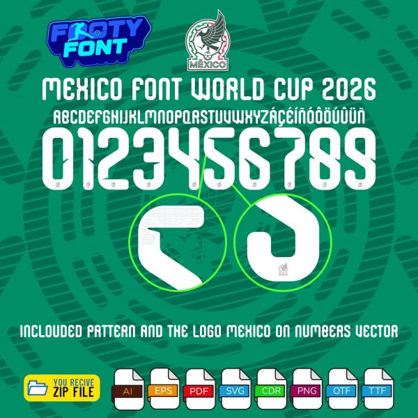 Mexico Font Football World Cup 2026 Home Kit | footyfont