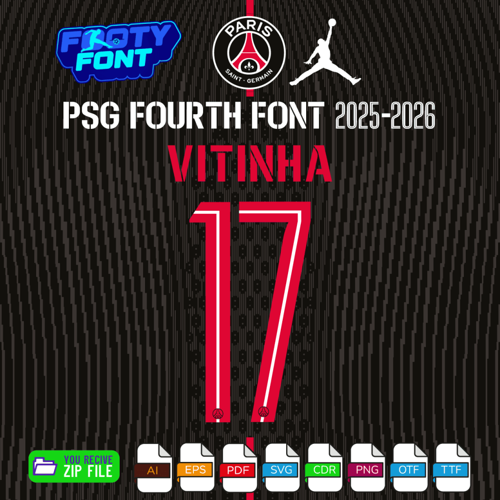 PSG Fourth UCL Font Download 2025-2026 | footyfont