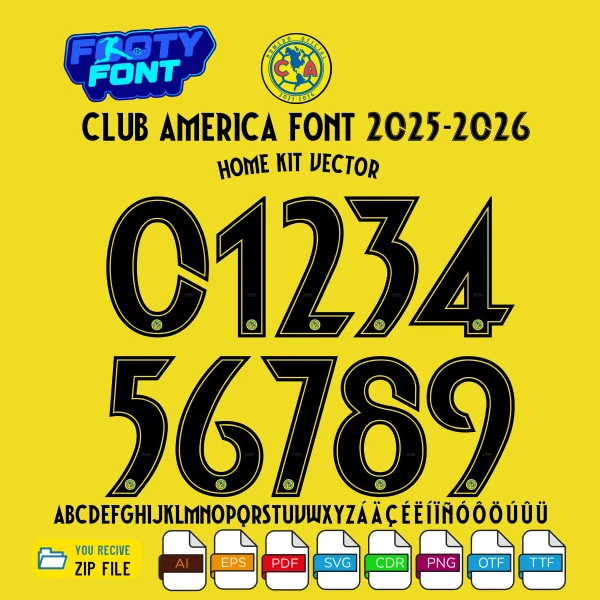 Club América Font 2025-2026 (Home & Away) | footyfont