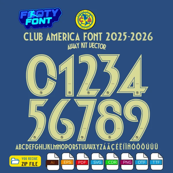 Club América Font 2025-2026 (Home & Away) | footyfont