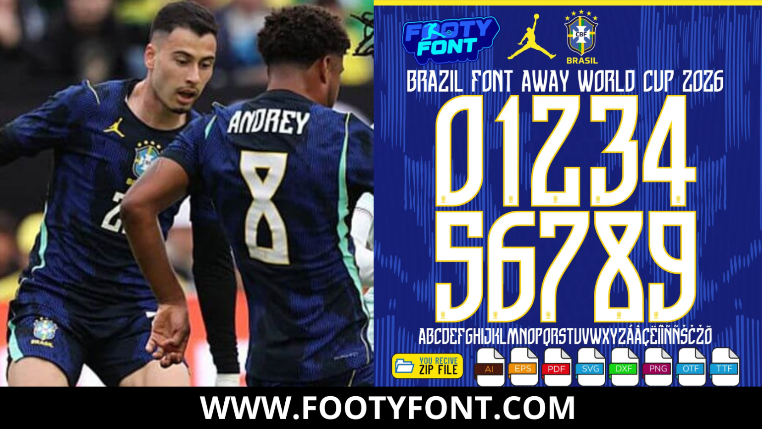 Brazil Font World Cup 2026 (Away Kit) | footyfont