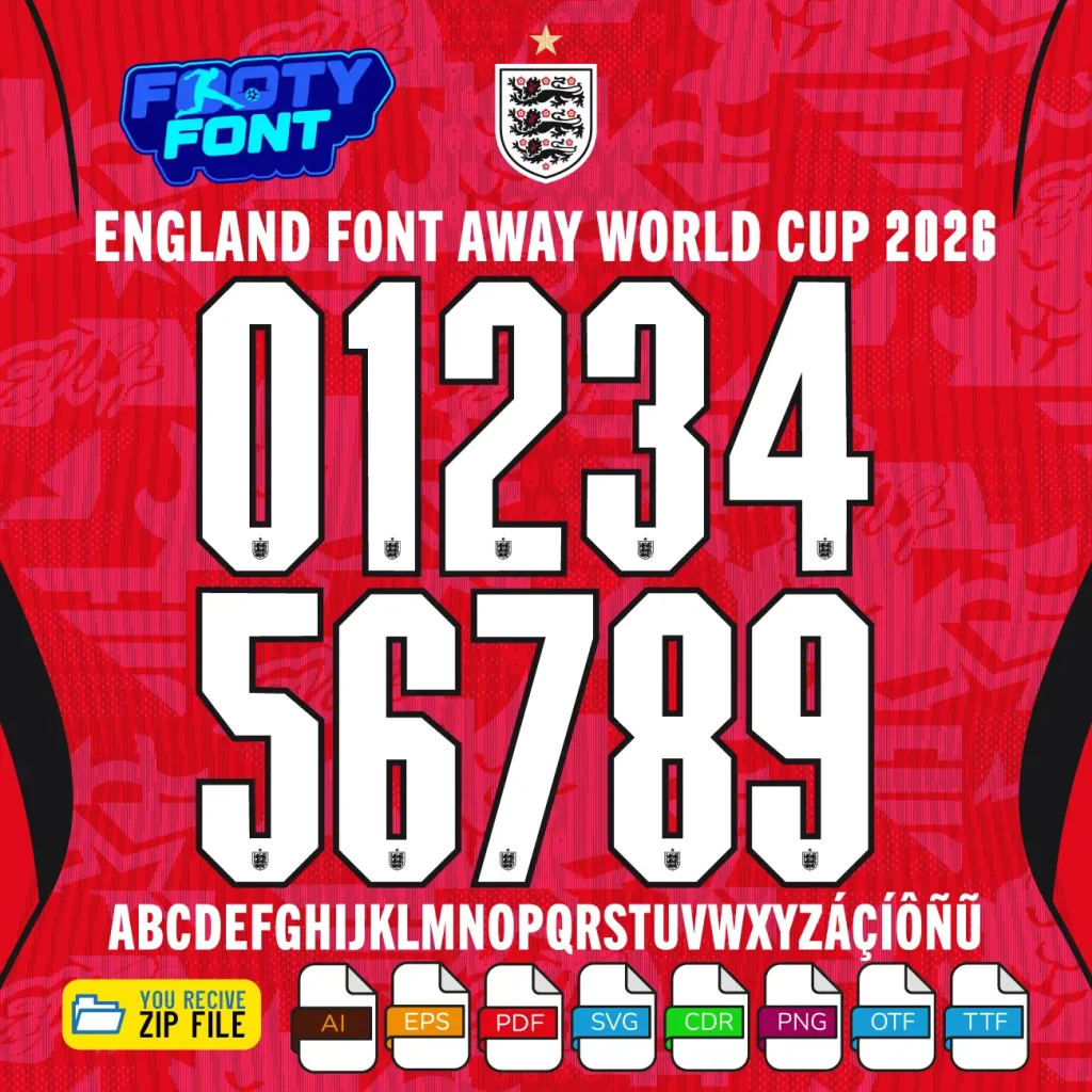England Font World Cup 2026 (Away Kit) | footyfont