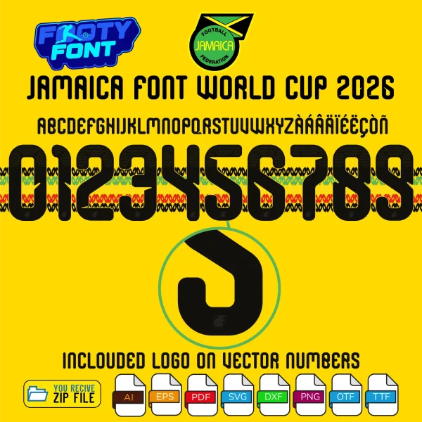 Jamaica Font World Cup 2026 (Home Kit) | footyfont