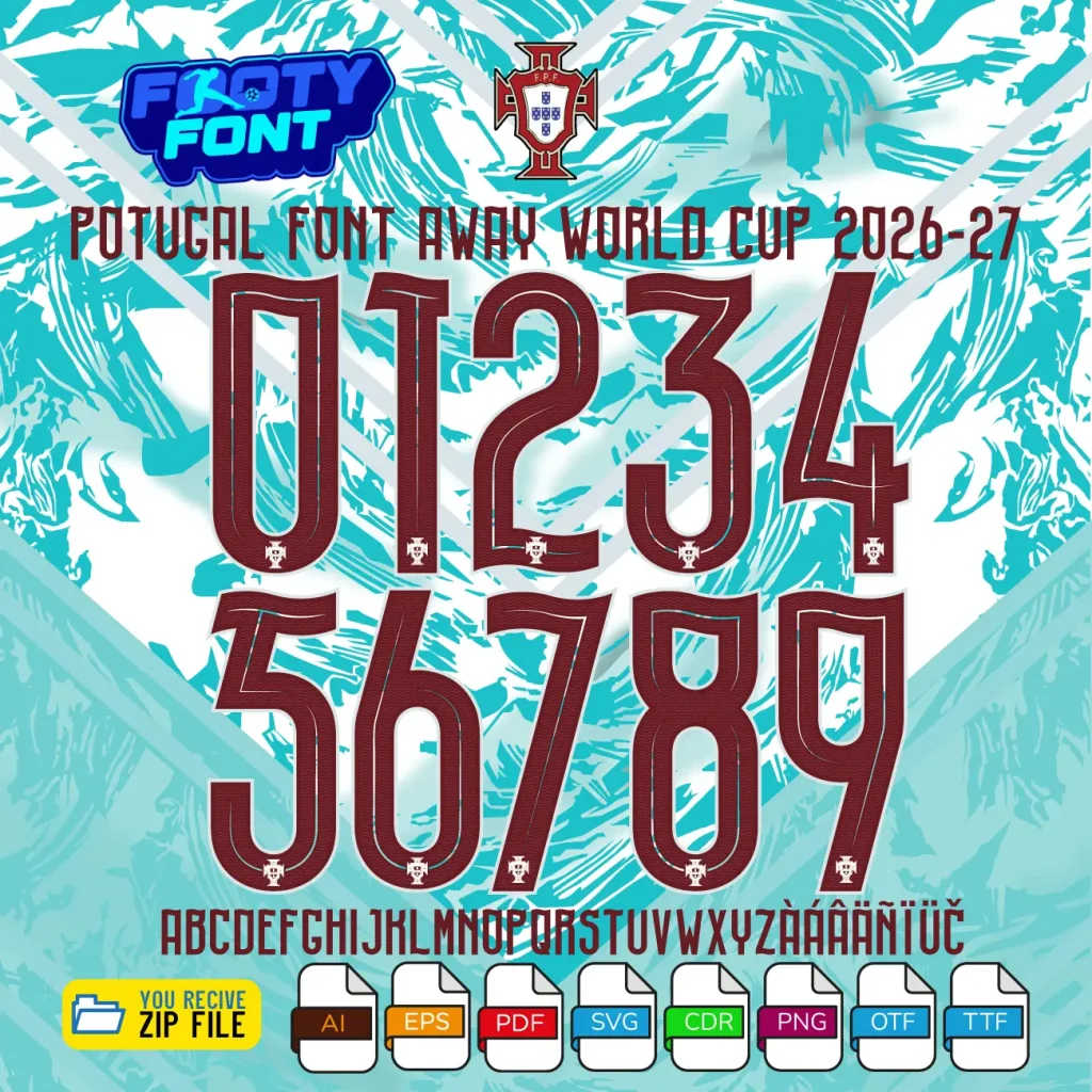 Portugal Font World Cup 2026 (Away Kit) | footyfont